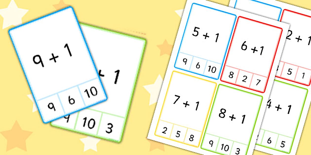 Plus 1 Peg Cards to 10 (teacher made) - Twinkl