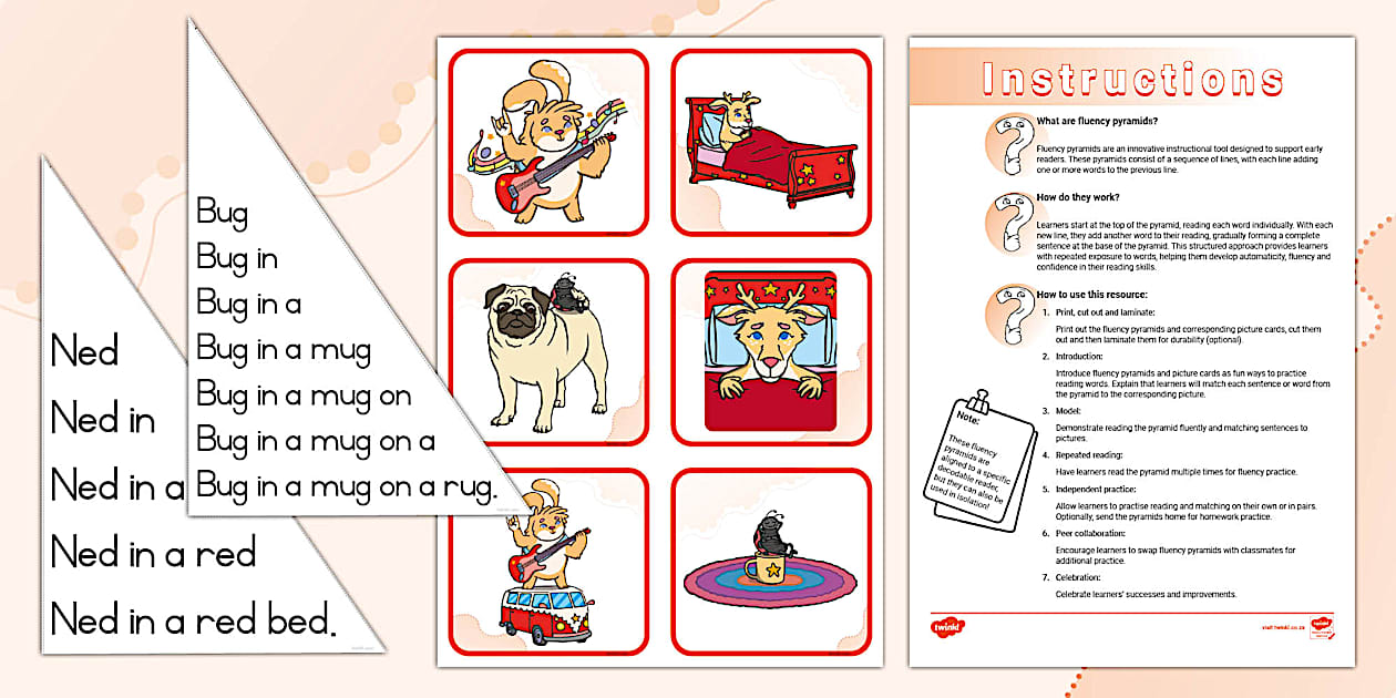 Fluency Pyramids: Bug on a Pug (teacher made) - Twinkl