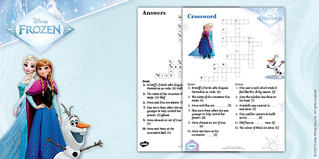 Frozen Crossword - Teacher-Made | Ages 5-7 | Disney - Twinkl