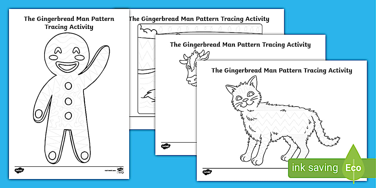 The Gingerbread Man Pattern Tracing Activity | Twinkl