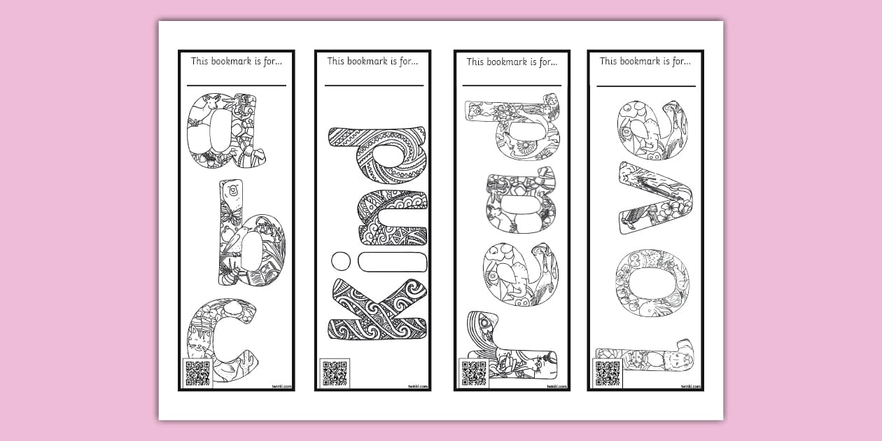 Mindfulness Word Art Bookmarks to Colour | Twinkl