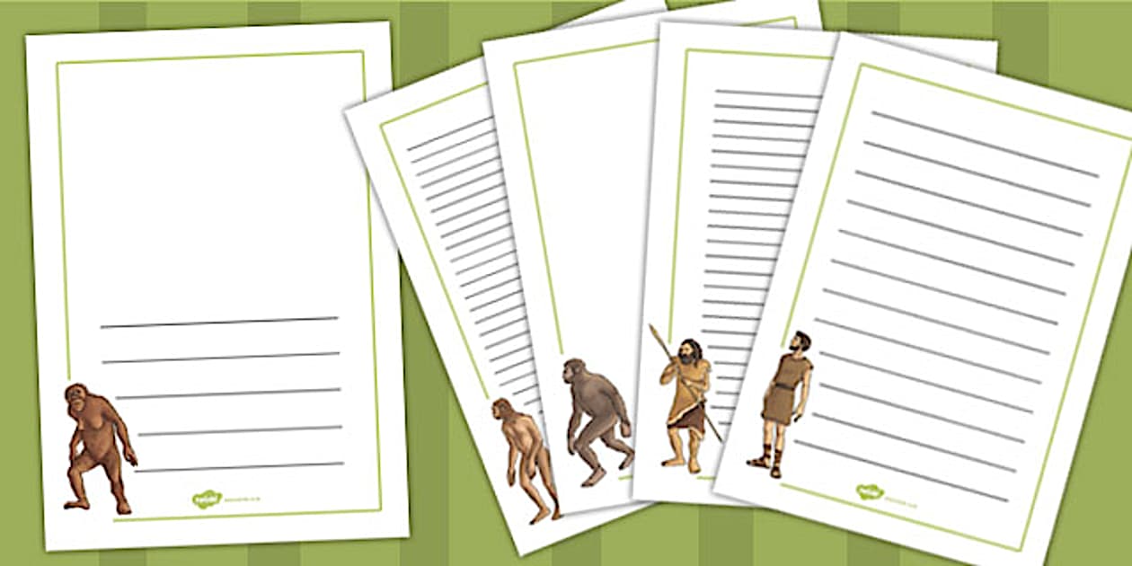 Editable Human Evolution Page Borders (teacher made)