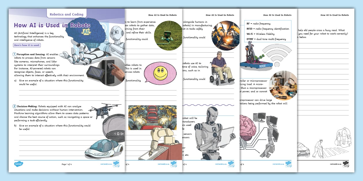 Robotics and Coding - How AI is used in Robots. - Twinkl