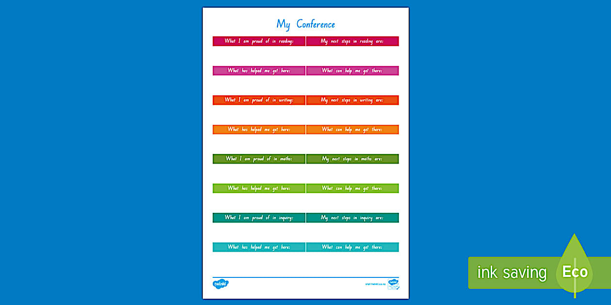 Student-Led Conference Worksheet / Worksheet - Twinkl
