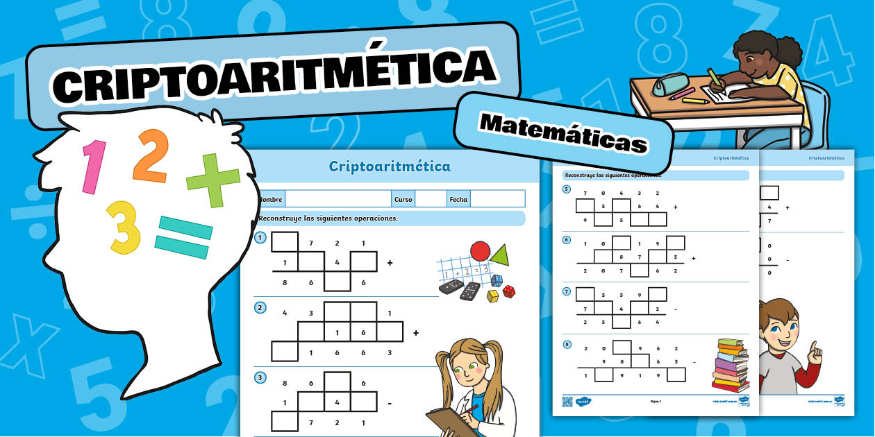 Hoja de actividades Criptoaritmética - Twinkl Colombia