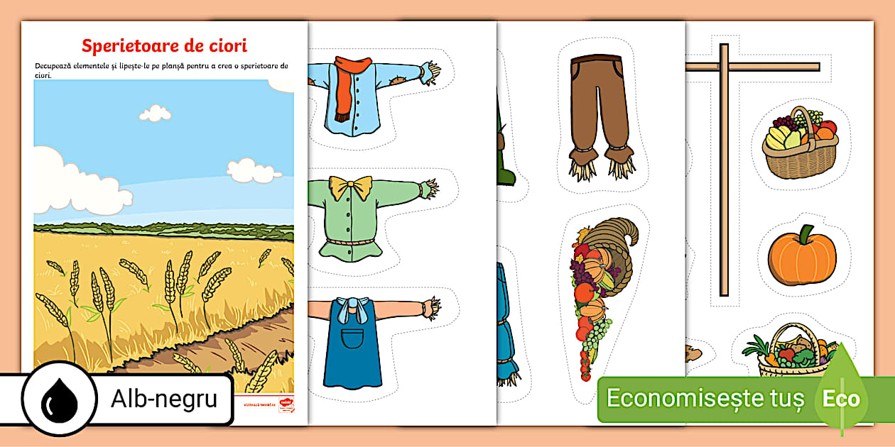 Sperietoare de ciori – Activitate de decupare și lipire