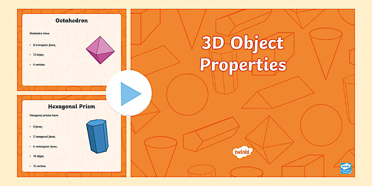 3D Object Properties PowerPoint (teacher made) - Twinkl