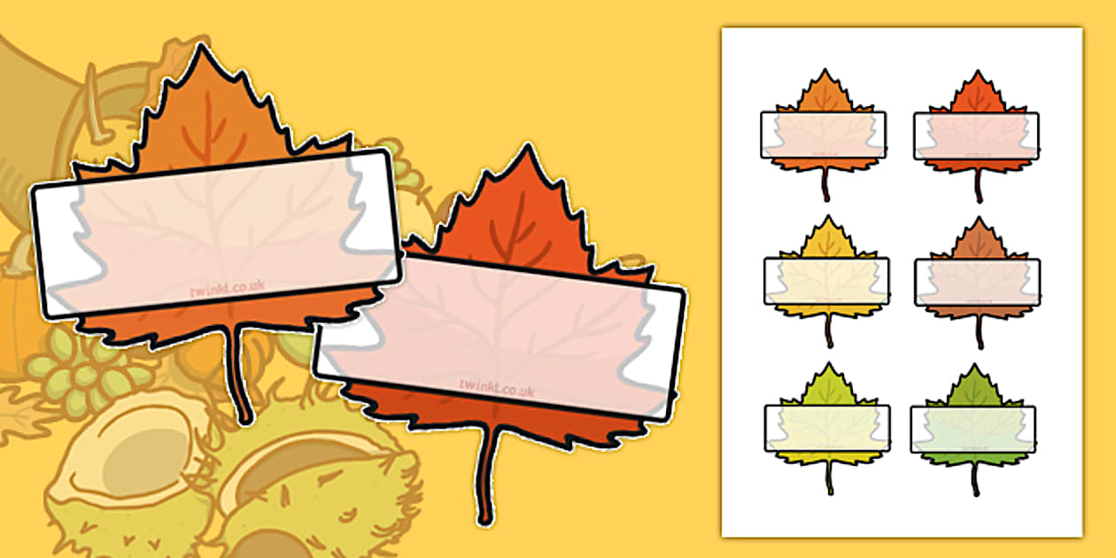 👉 Leaf Name Tags | Editable Classroom Resources | Twinkl