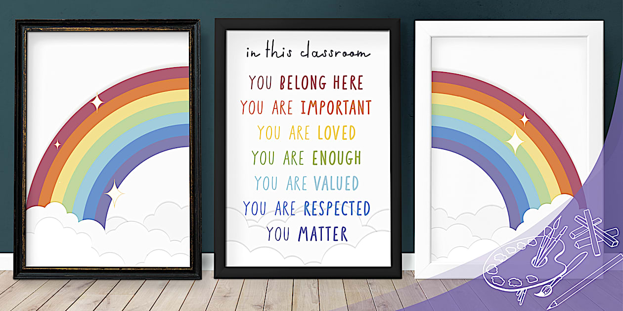 In This Classroom Positive Affirmations Rainbow Posters Pack