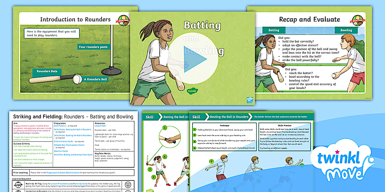 Bowling and Batting in Rounders - Year 5 PE Lesson Plan