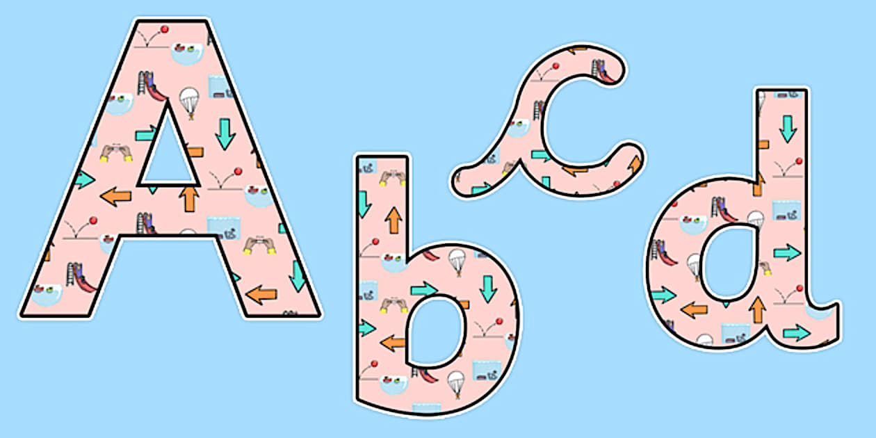 Forces and Motion Lowercase Display Lettering (teacher made)