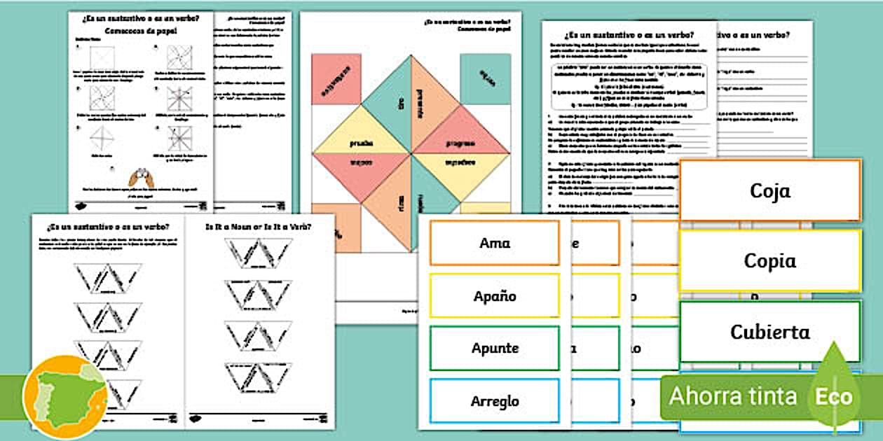 Pack de actividades: ¿Es un sustantivo o es un verbo?
