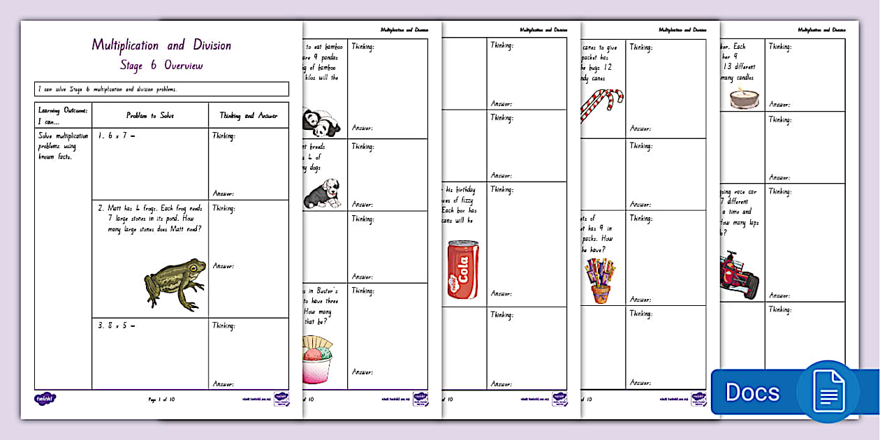 Stage 6 (Phase 2) Multiplication and Division Overview