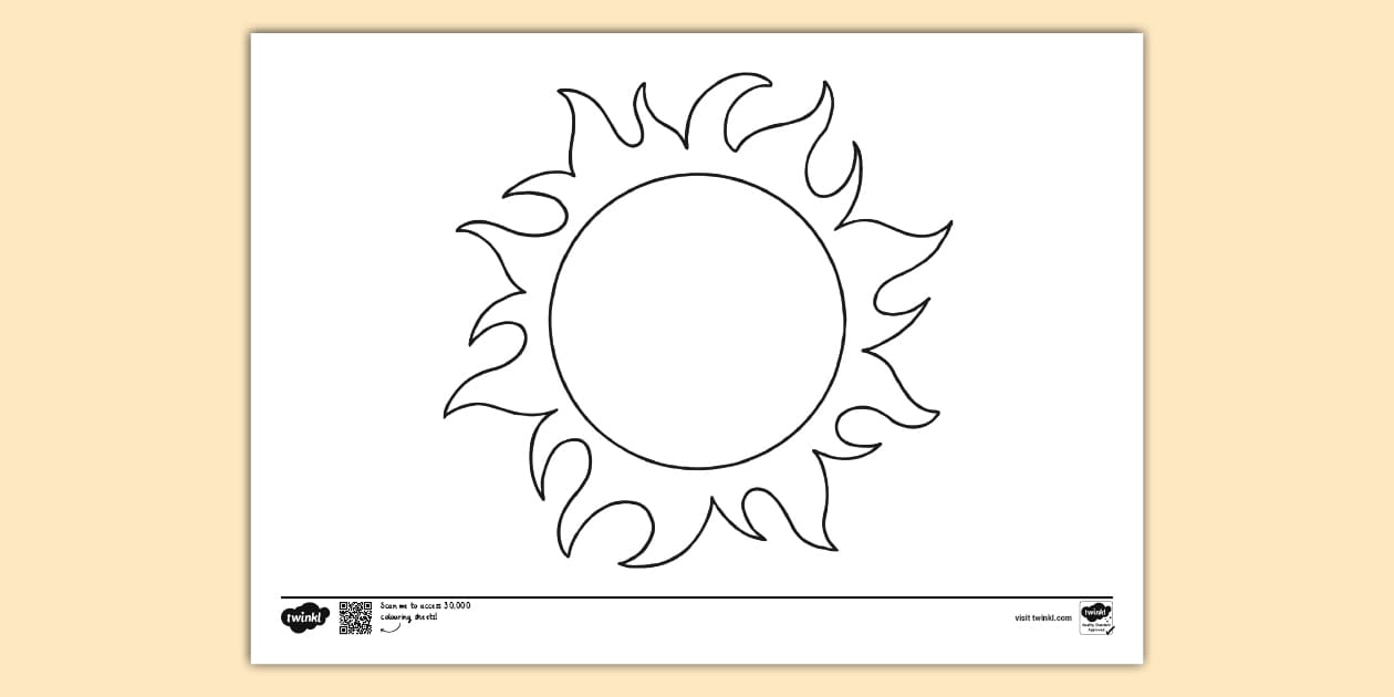 Sun Colouring Sheet | Colouring Sheets (teacher made)