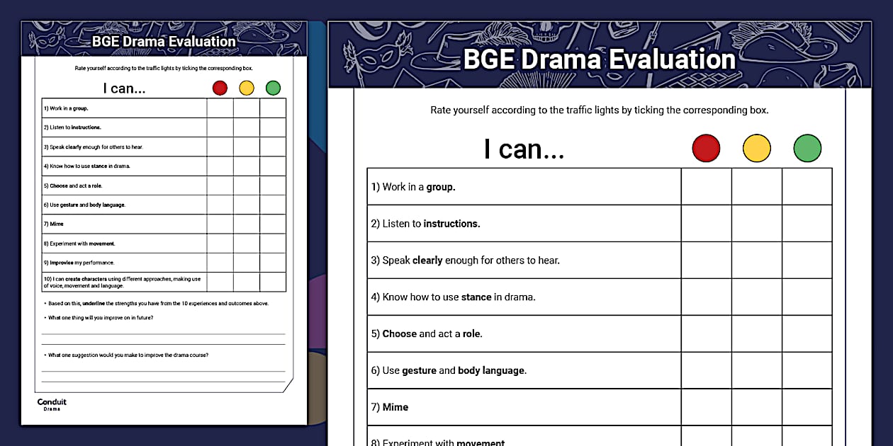 Beginning BGE Drama: Evaluation (teacher made) - Twinkl