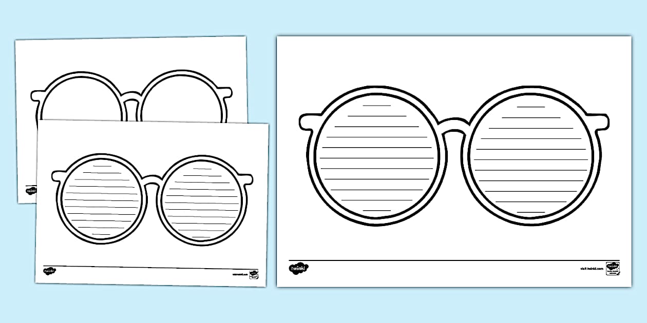 Glasses Writing Template (teacher made) - Twinkl