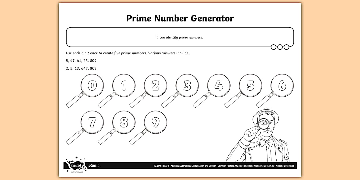 Prime Number Generator Worksheet | Primary Resources | KS2