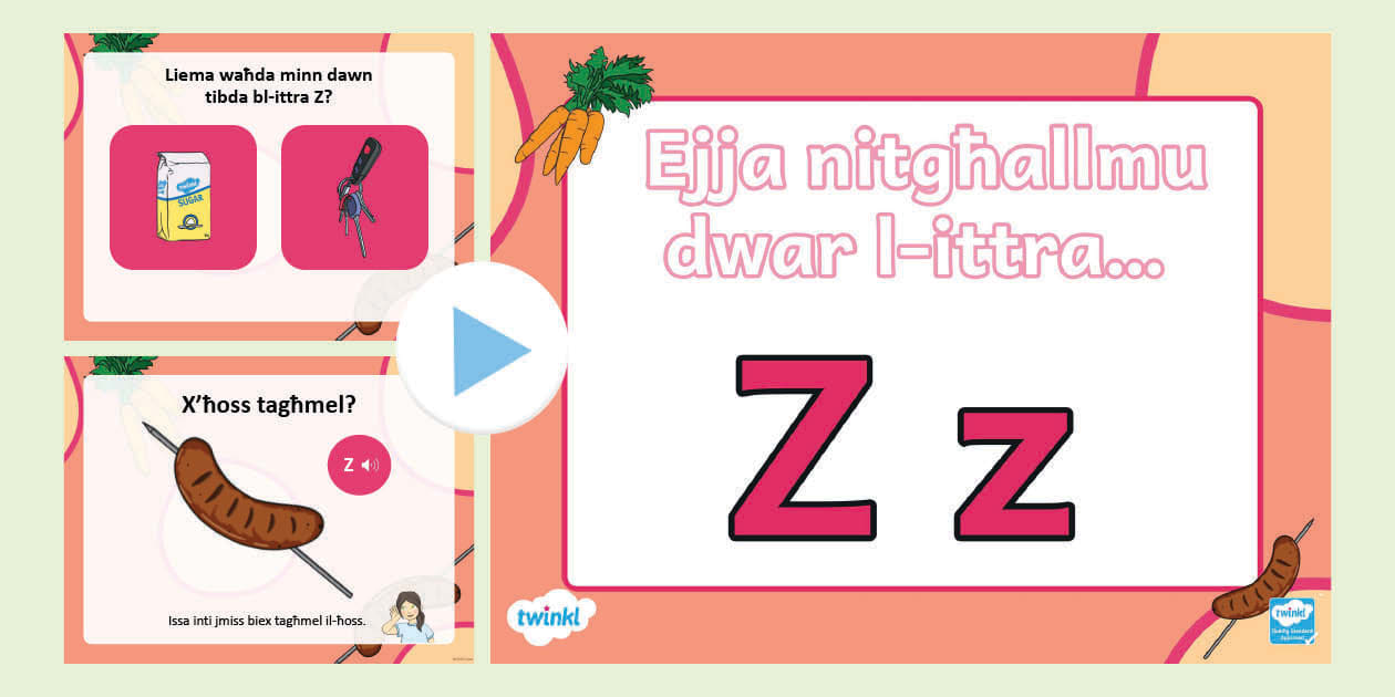 Preżentazzjoni: Ejja Nitgħallmu Dwar l-Ittra Z l Twinkl