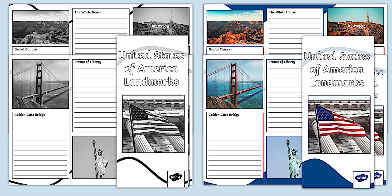 United States of America Landmarks Leaflet Template - Twinkl