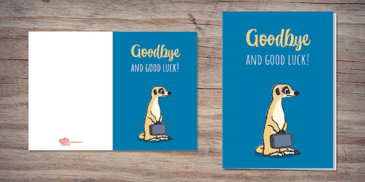Goodbye Meerkat Card | Twinkl Party (Teacher-Made) - Twinkl