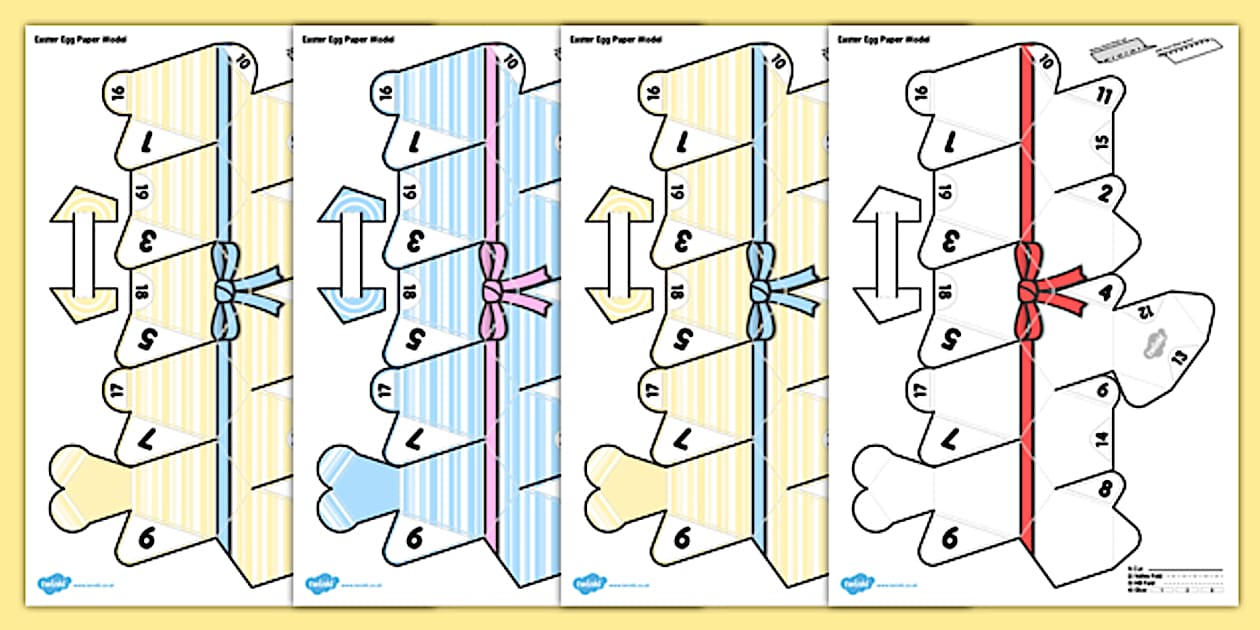 3D Easter Eggs Paper Decoration Display Printable - Twinkl