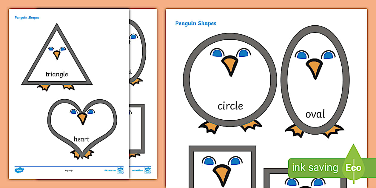 Cursive Penguin Shapes (l'enseignant a fait) - Twinkl