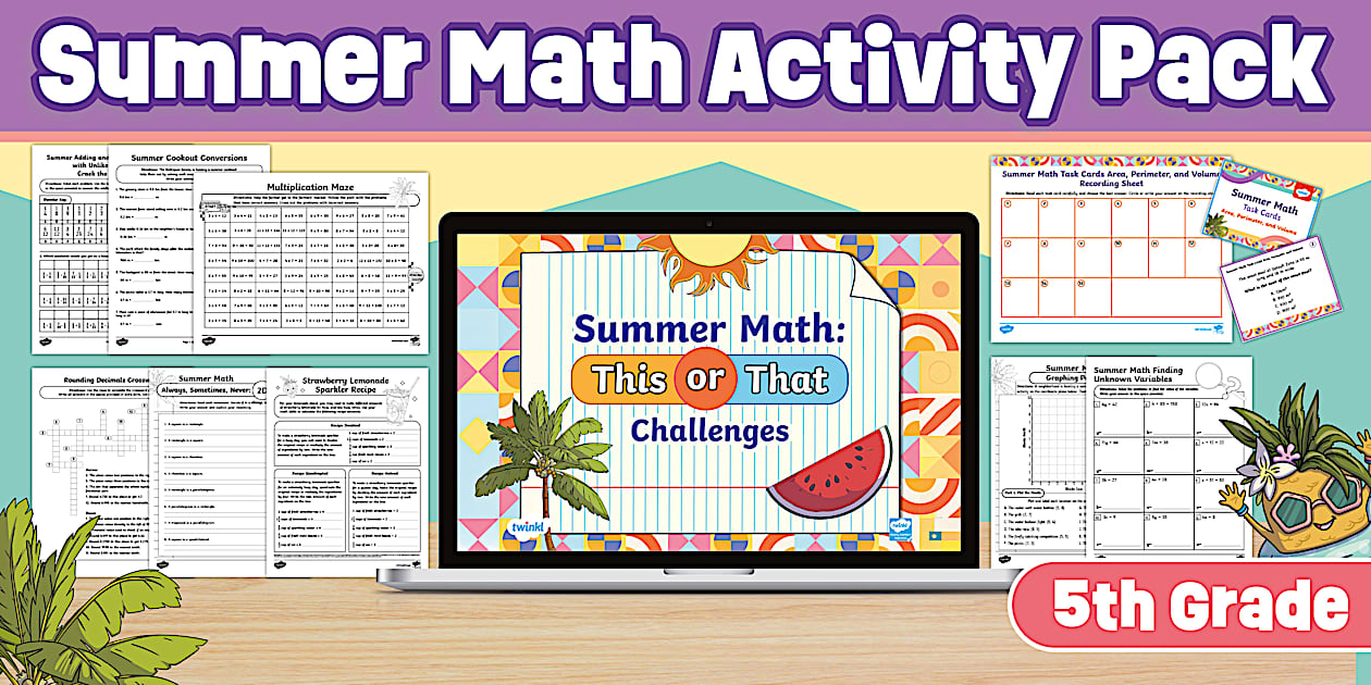 Fifth Grade Summer Math Activity Pack