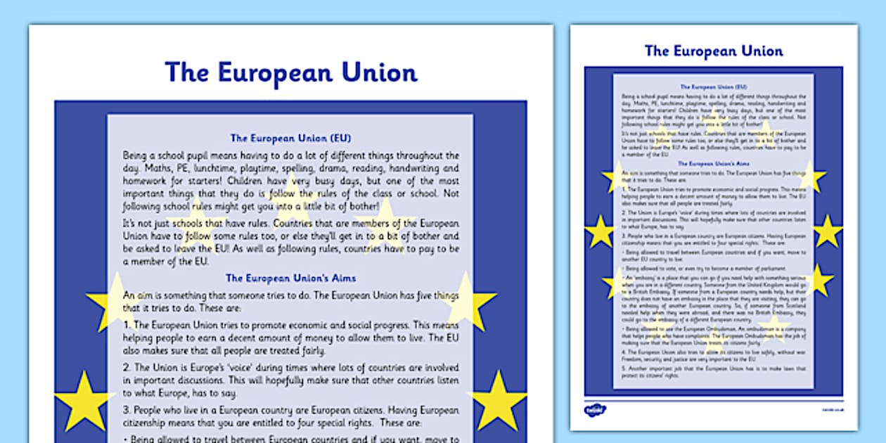 Black and White The European Union Information Sheet