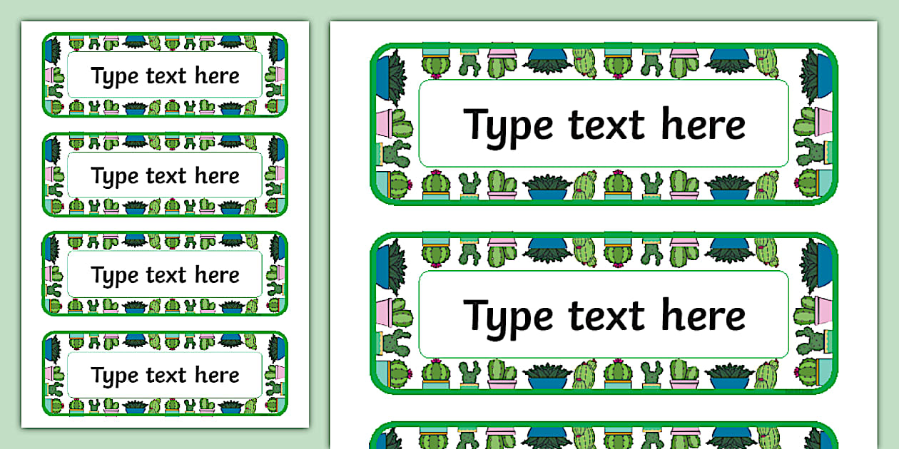 Spiky Cactus Editable Tray Labels (teacher made) - Twinkl