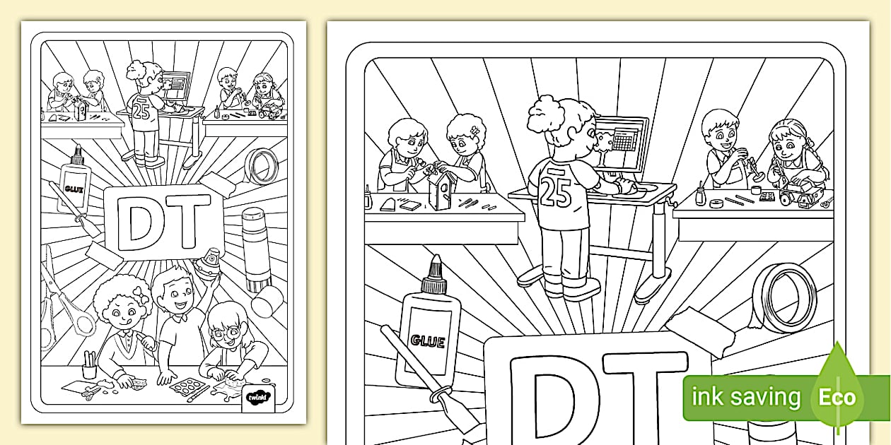 DT Unit Page Colouring, DT Book Cover, Design Technology