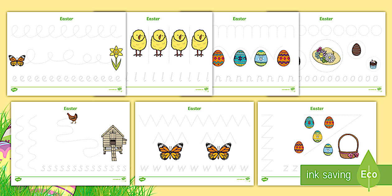 Editable Easter Pencil Control Worksheets (teacher made)