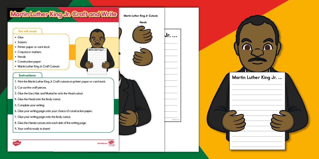 Martin Luther King Jr. Craft and Write Activity - Twinkl