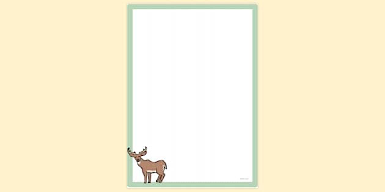 Simple Blank Deer Page Border to Print | Twinkl - Twinkl