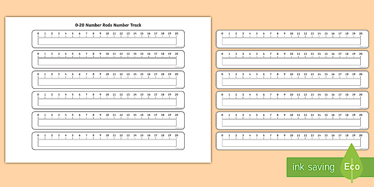 0-20 Number Rods Number Track (Teacher-Made) - Twinkl
