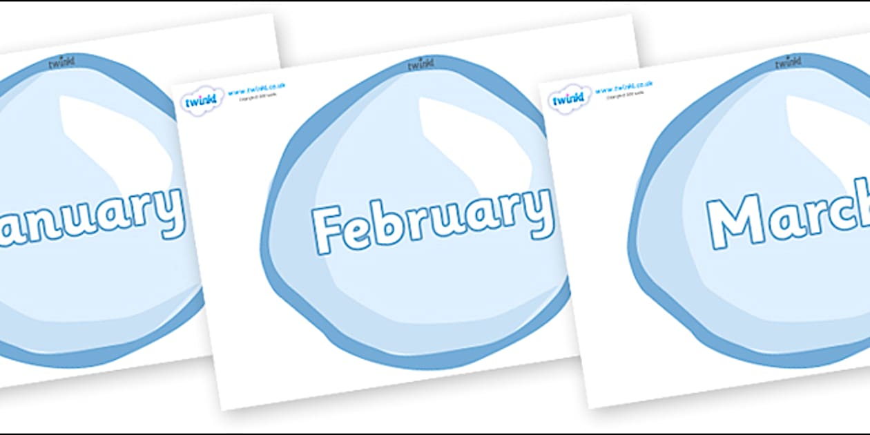 Cursive Months of the Year on Bubbles (teacher made)