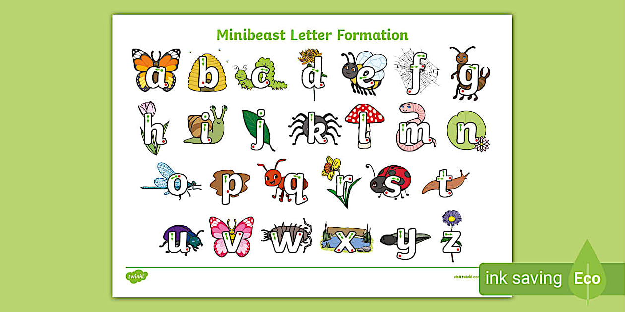 Minibeast Letter Formation Worksheet (teacher made) - Twinkl