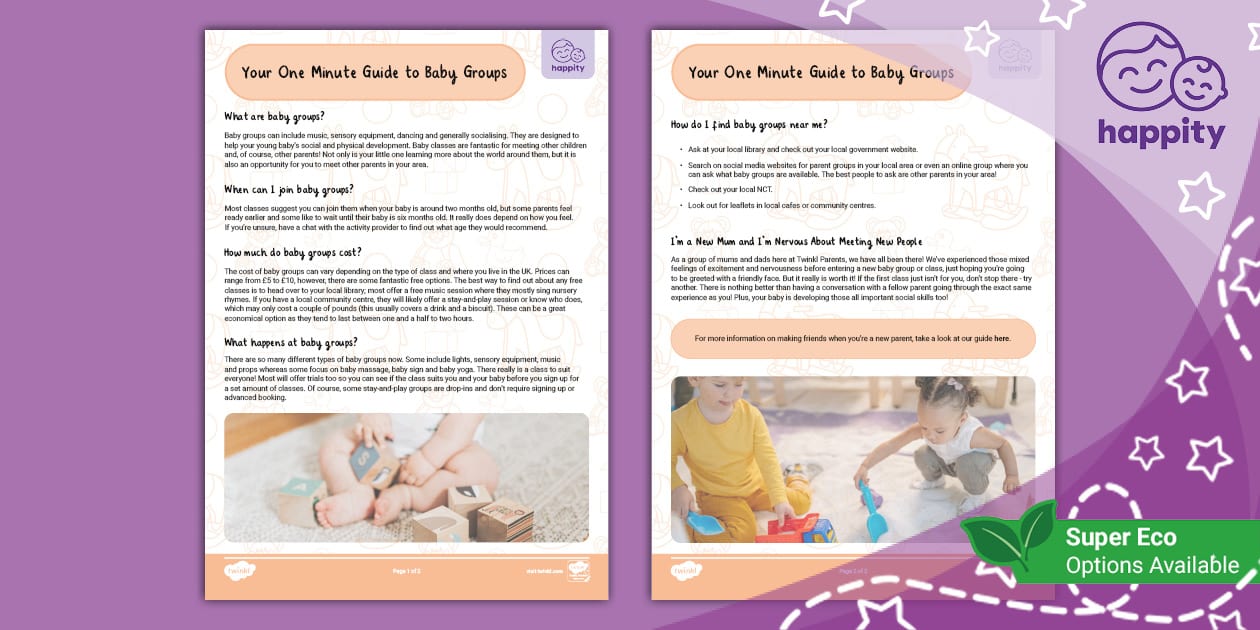 FREE! - Your One Minute Guide to Baby Groups (teacher made)