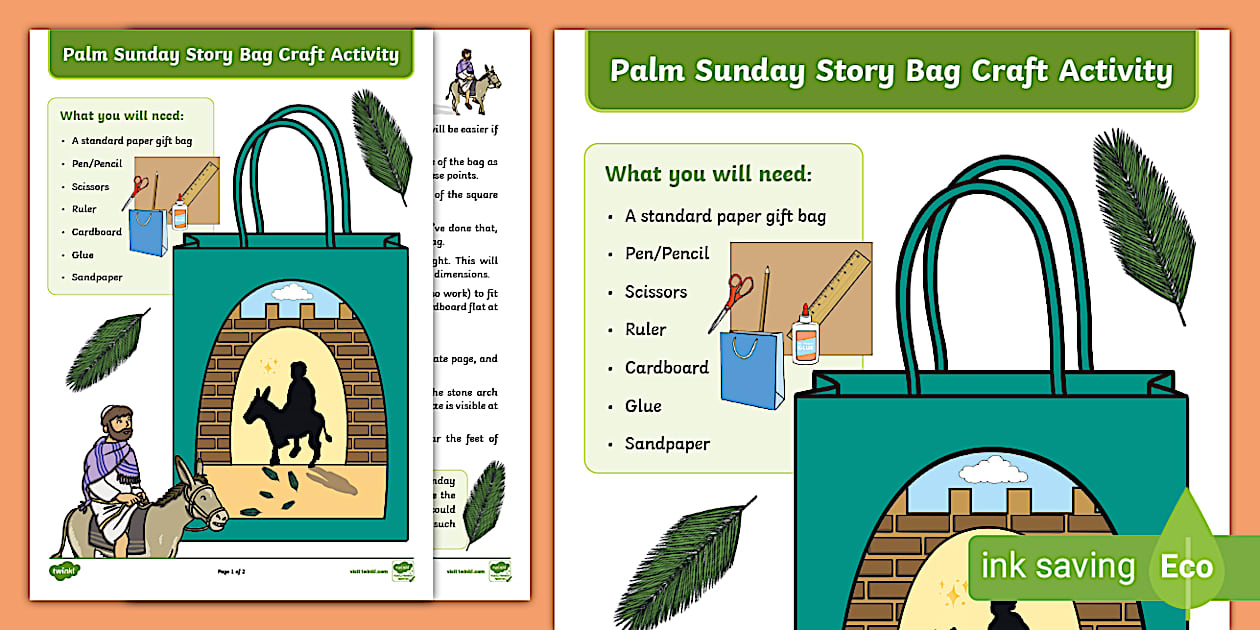 Palm Sunday Story Bag Craft Activity (teacher made) - Twinkl