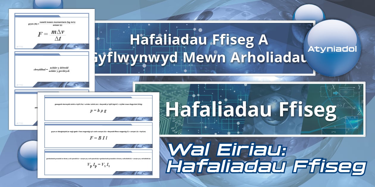Wal Eiriau: Arddangos Hafaliadau Ffiseg