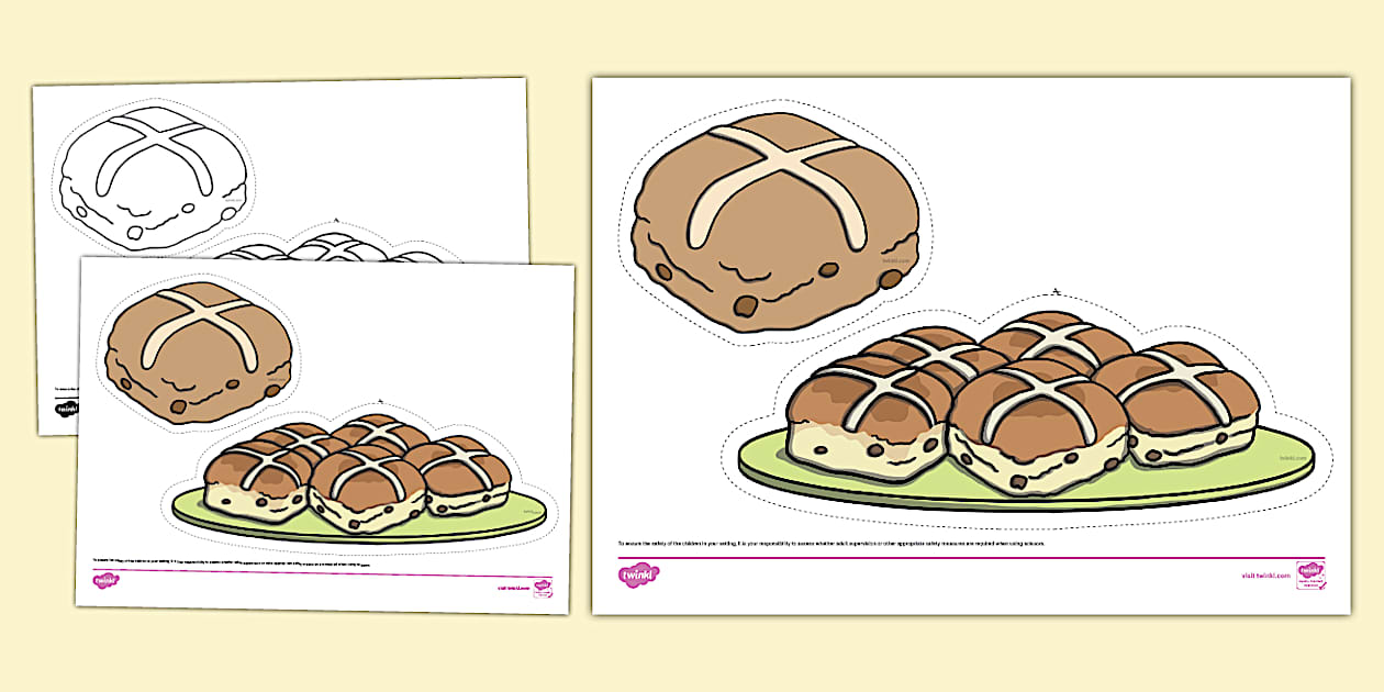Hot Cross Bun Cut-Outs (teacher made) - Twinkl