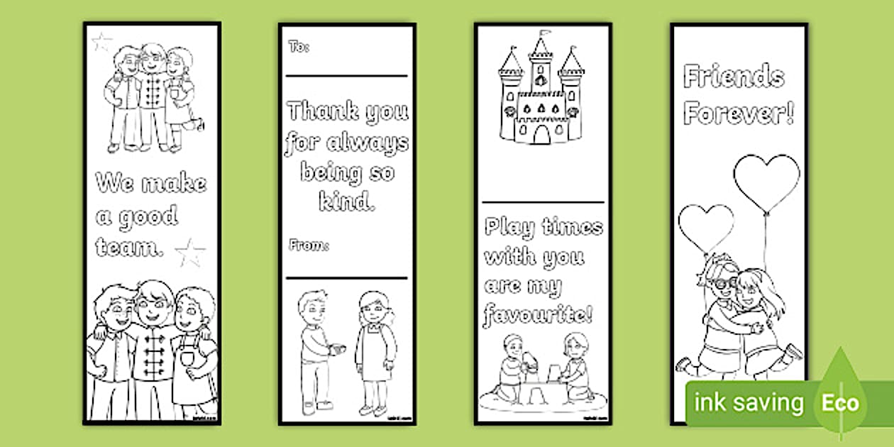 Friend Appreciation Bookmarks to Colour | Twinkl - Twinkl