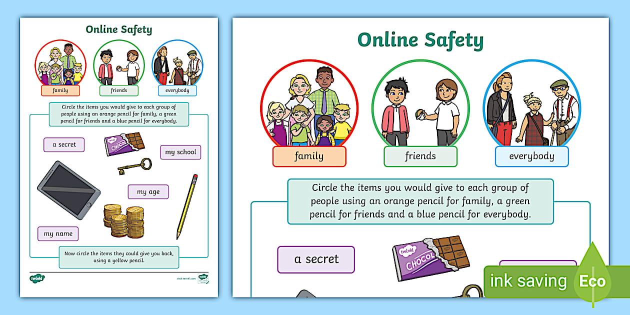 Internet Safety Worksheet - IT Resources (teacher made)