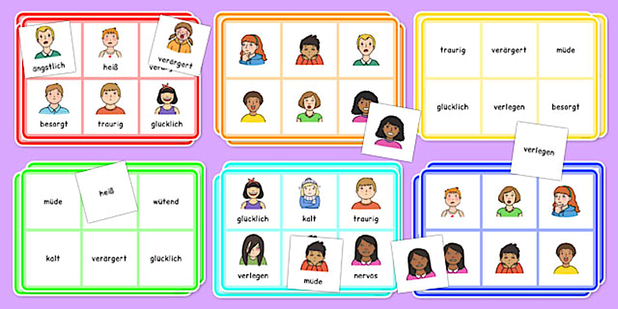 Editable Feelings Bingo German (teacher made) - Twinkl