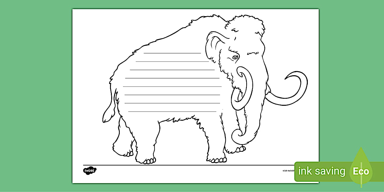 Mammoth Writing Template (teacher made) - Twinkl