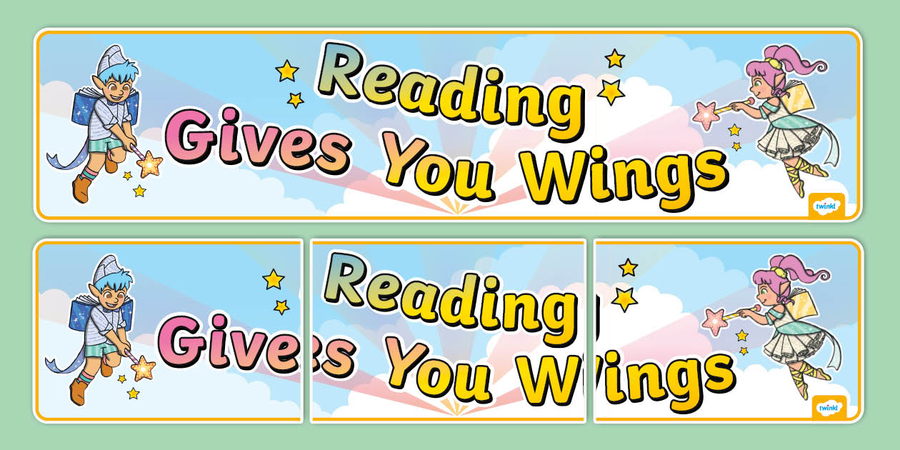 KS1 Reading Gives You Wings Display Banner (teacher made)