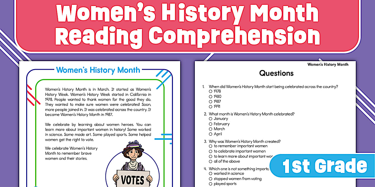 Women’s History Month Reading Comprehension Worksheet