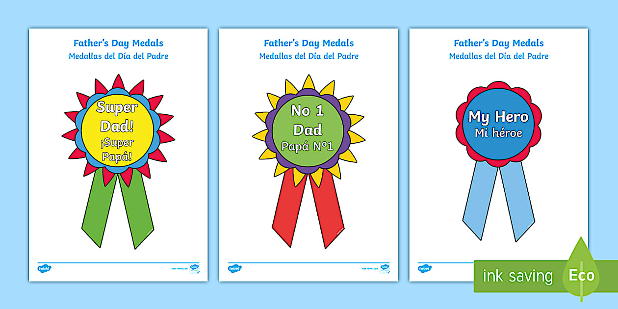 Father's Day Printable Badges English/Spanish (teacher made)