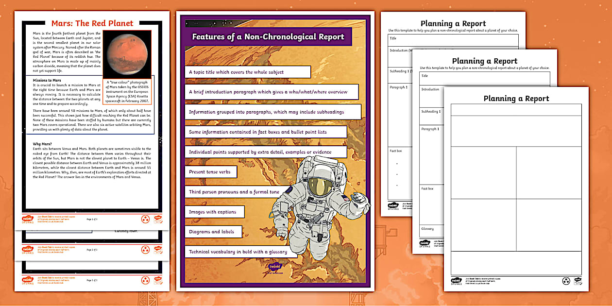Space Non-Chronological Report KS2 Writing Activity Pack