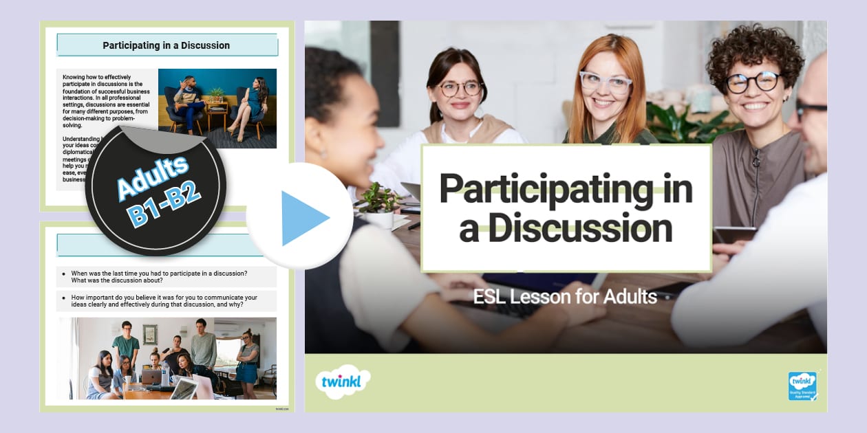 ESL Participating in a Discussion Lesson [Adults, B1-B2]