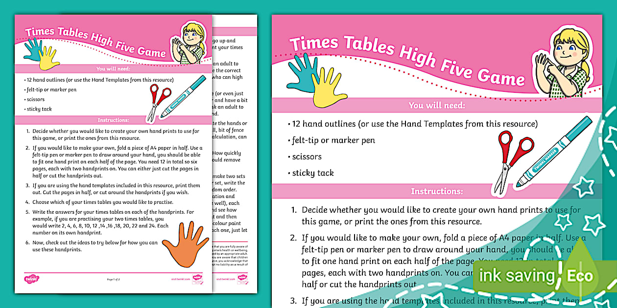 Times Tables High 5 Game (teacher made) - Twinkl